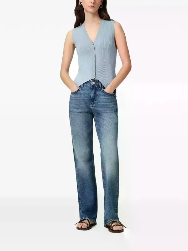 ALLSAINTS Cruz Ribbed-knit V-neck Top