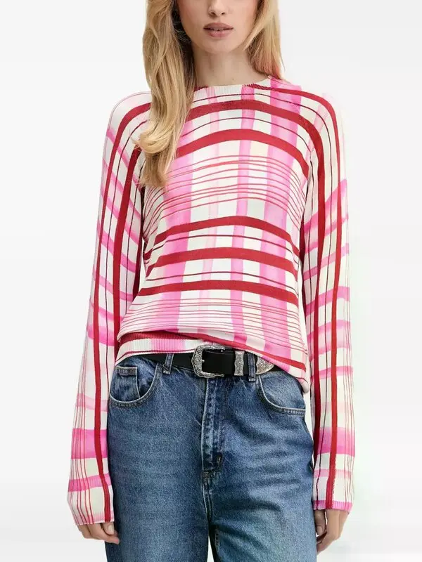 Desigual Plaid-pattern Round-neck Sweater