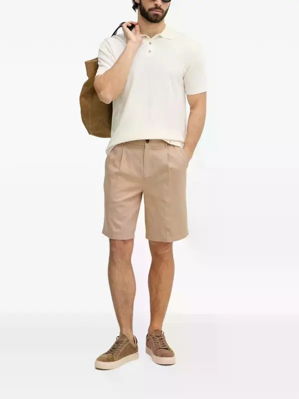 MOS MOSH Mmgbaldo Porro Pleated Elasticated-waist Shorts - Neutrals
