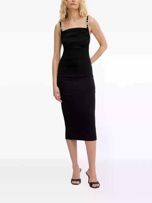 Just Cavalli Ruched Logo-plaque Midi Dress