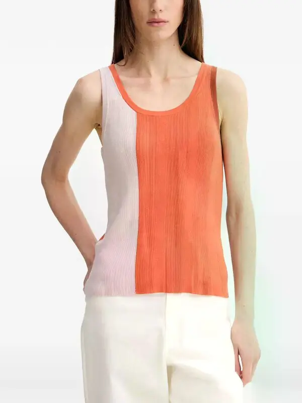 Paul Smith Colour-block Ribbed-knit Blouse
