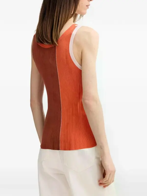 Paul Smith Colour-block Ribbed-knit Blouse