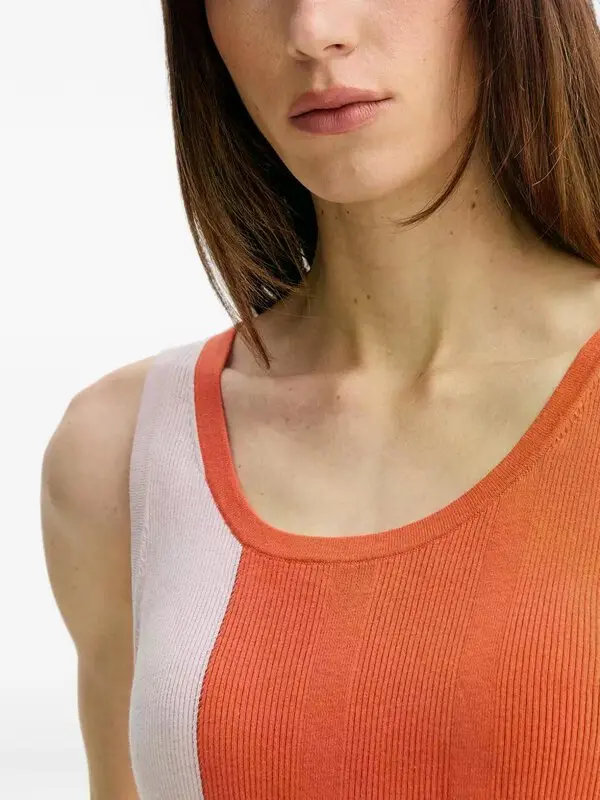 Paul Smith Colour-block Ribbed-knit Blouse