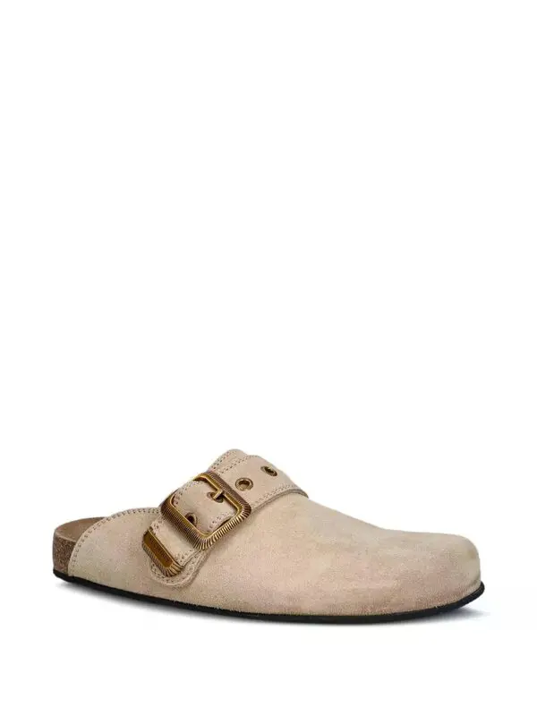 ALLSAINTS Buckled Suede Flat Mules