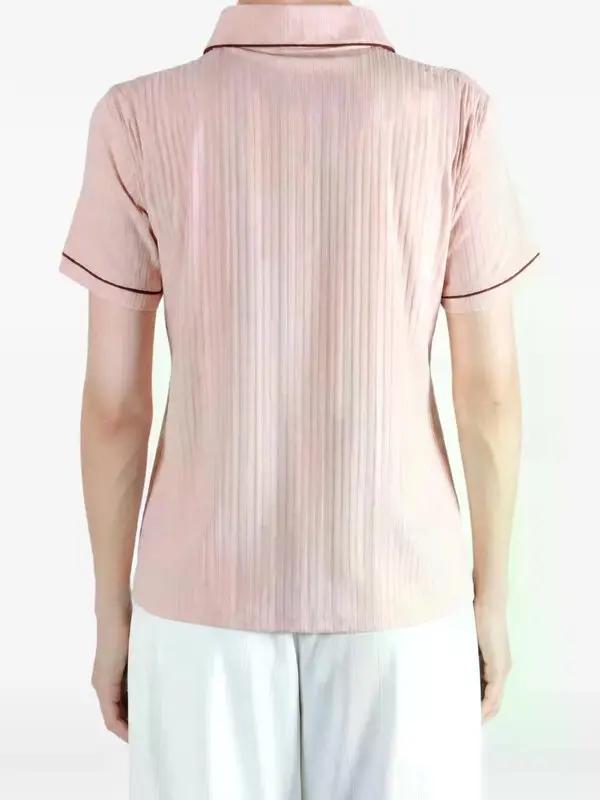 MALBON Anna Ribbed Knit Polo Shirt - Pink