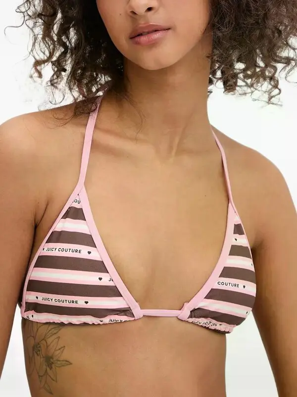 Juicy Couture Striped Bikini With Logo Print