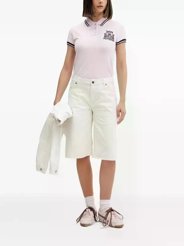 Juicy Couture Logo-embroidered Tipped Polo Top