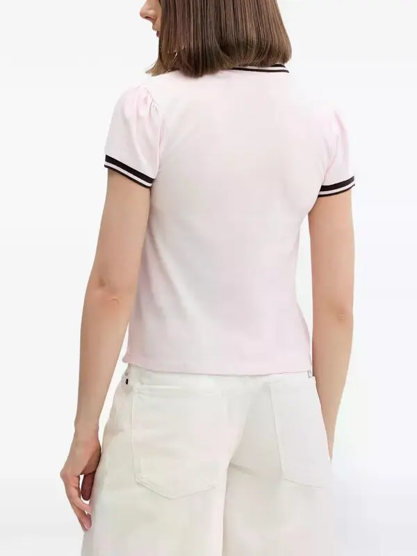 Juicy Couture Logo-embroidered Tipped Polo Top