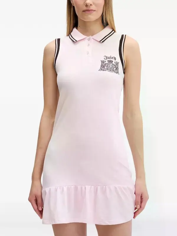 Juicy Couture Logo-embroidered Ruffled Mini Dress