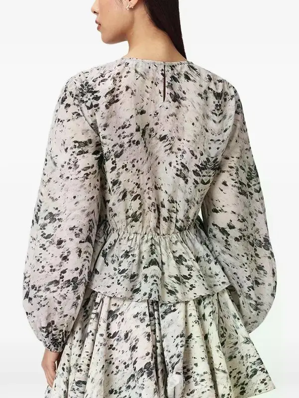ALLSAINTS Shirred-bodice Peplum Blouse