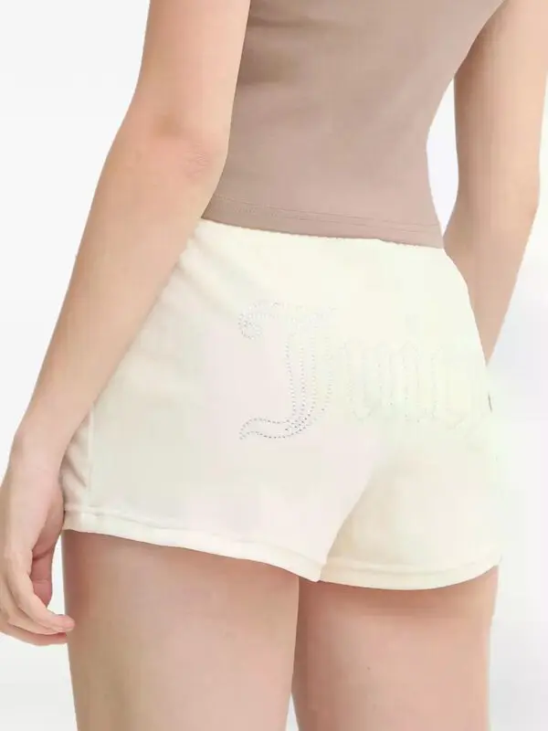 Juicy Couture Rhinestone-embellished Drawstring Mini Shorts