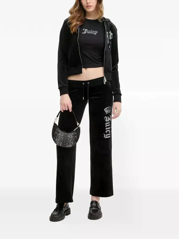 Juicy Couture Rhinestone Embellished Zip-up Hoodie