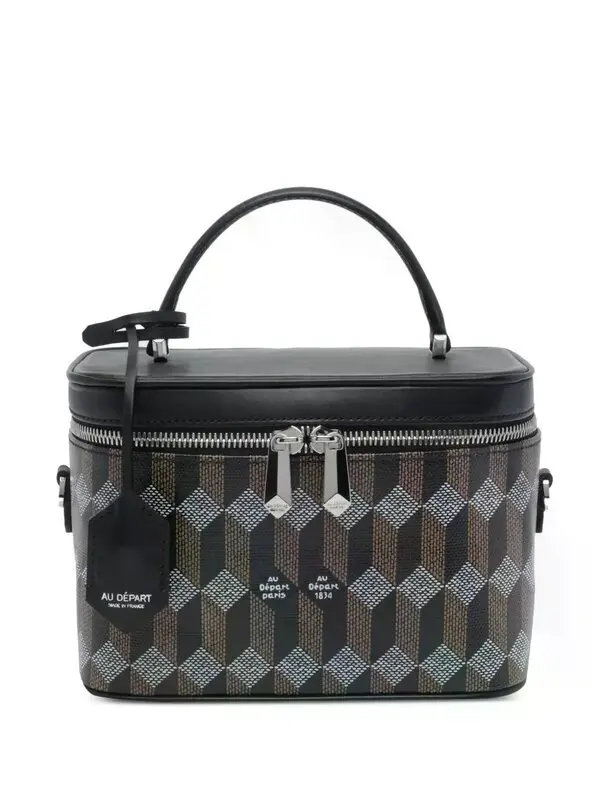 AU DEPART Toile Logo-print Mini Bag - Black