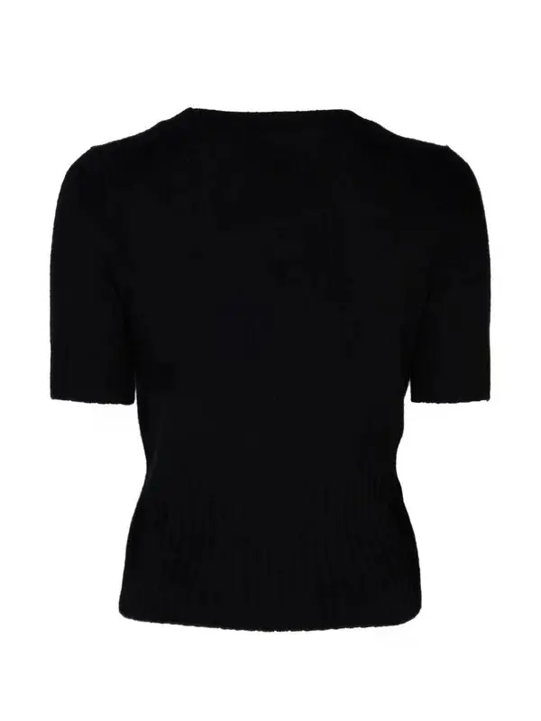 Vince Ribbed-knit Short-sleeve Sweater - Black