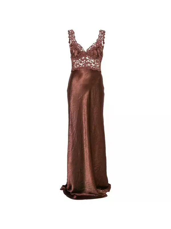 Arcina Ori Lace-panelled Maxi Dress - Brown