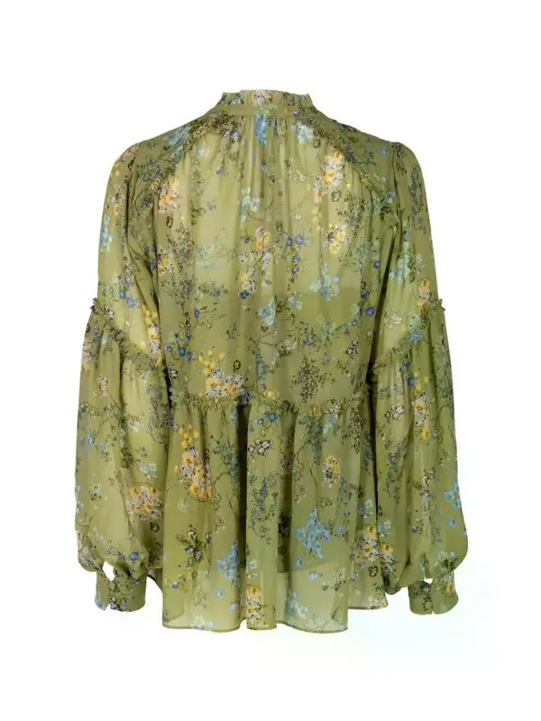 Cinq À Sept Edeline Floral-print Ruffled Blouse