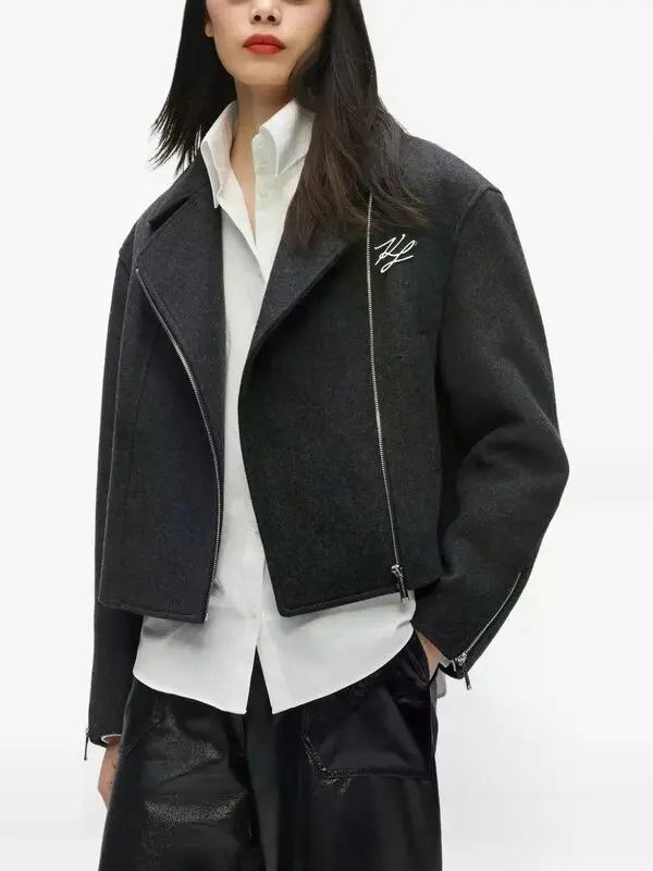 Karl Lagerfeld Logo-plaque Biker Jacket