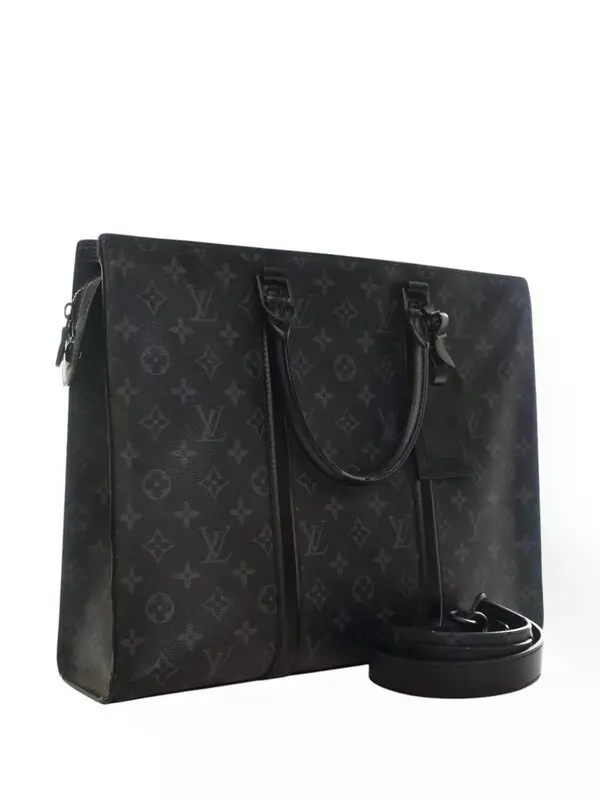 LOUIS VUITTON 2000 Monogram Eclipse Sac Plat Horizontal Zipper Satchel