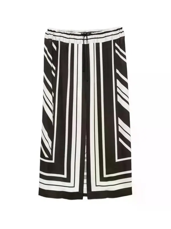 Brandon Maxwell Jameson Striped Maxi Skirt - Black