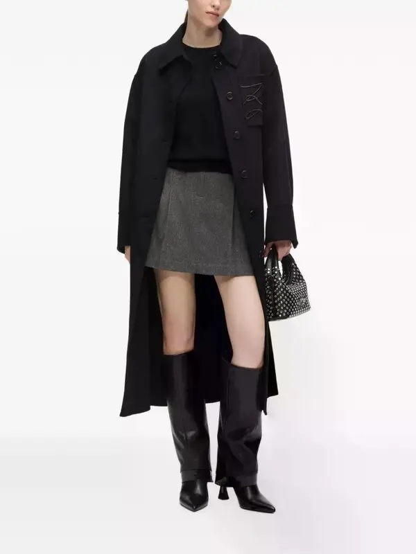Karl Lagerfeld Belted Long Wool-blend Coat