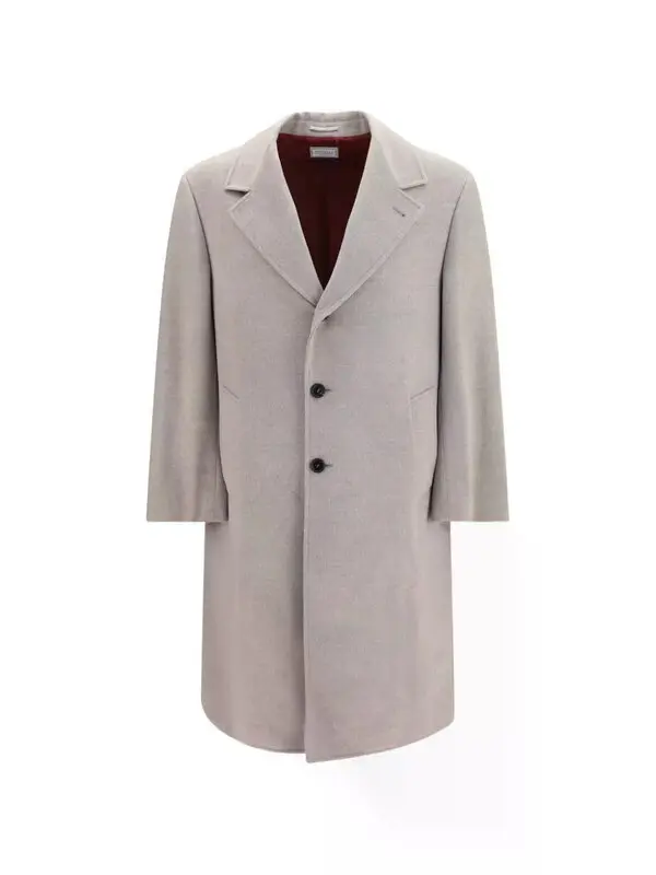 Brunello Cucinelli Single-breasted Fleece Wool Coat
