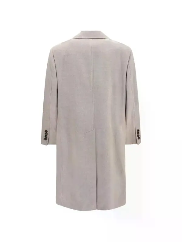 Brunello Cucinelli Single-breasted Fleece Wool Coat