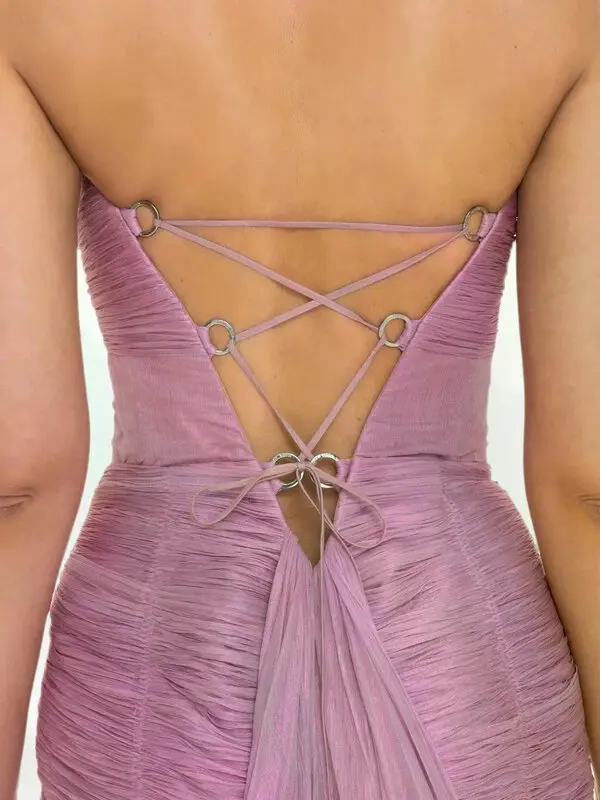 MARIA LUCIA HOHAN Strapless Lightning-bolt Cut-out Mini Dress