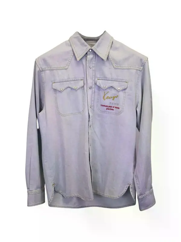 Kenzo Logo-embroidered Denim Shirt