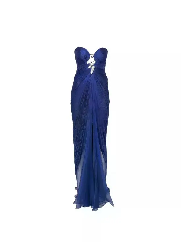 MARIA LUCIA HOHAN Verity Cut-out Pleated Maxi Dress