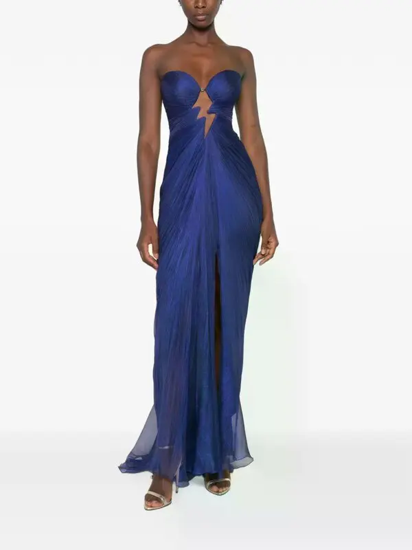 MARIA LUCIA HOHAN Verity Cut-out Pleated Maxi Dress
