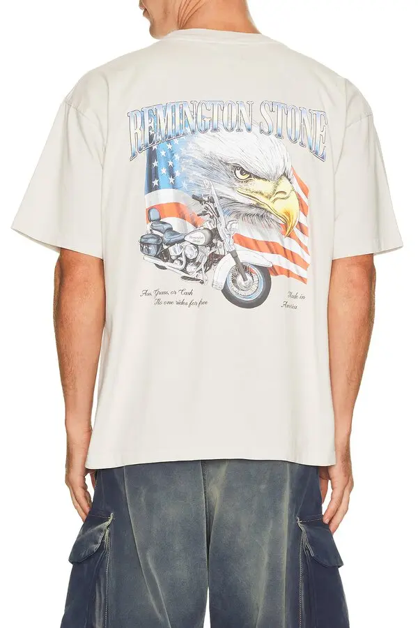 REMINGTON STONE Cash Or Gass Tee In Cream