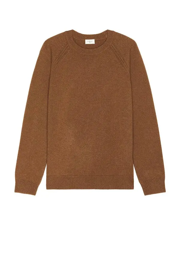 Saint Laurent Cashmere Raglan Sleeve Crewneck Sweater - Brun