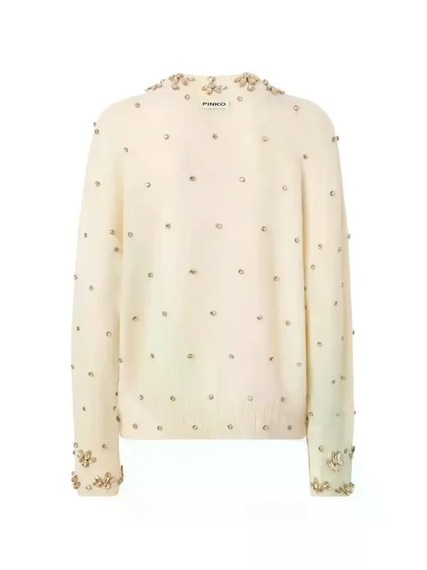 Pinko Crystal-embellished V-neck Sweater