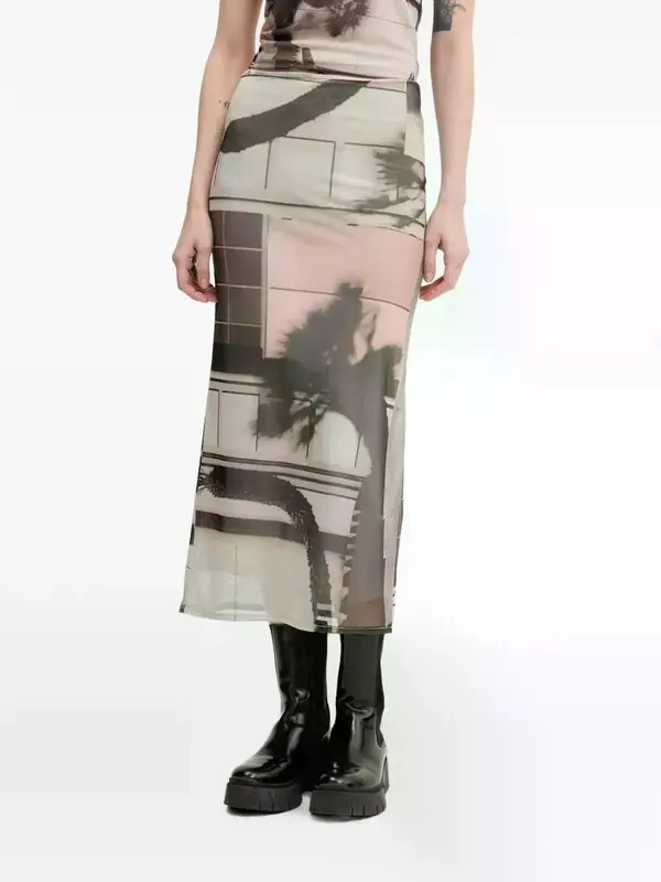 Desigual Printed Midi Skirt