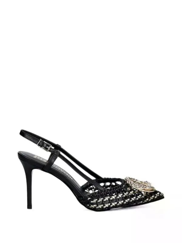 Just Cavalli Woven Logo-plaque Pumps