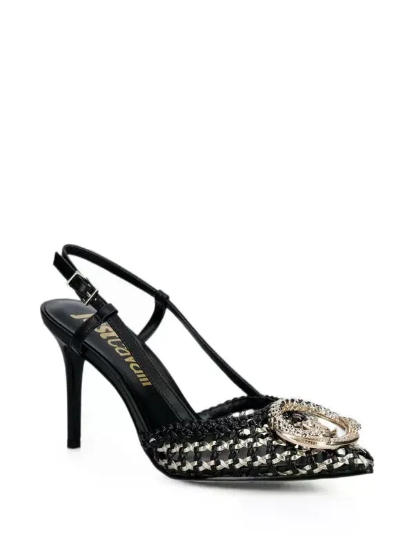 Just Cavalli Woven Logo-plaque Pumps