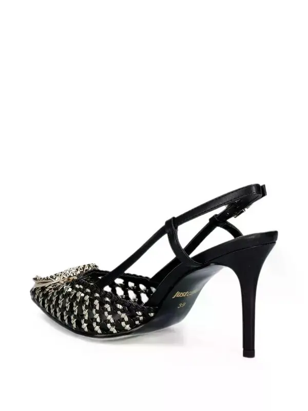 Just Cavalli Woven Logo-plaque Pumps