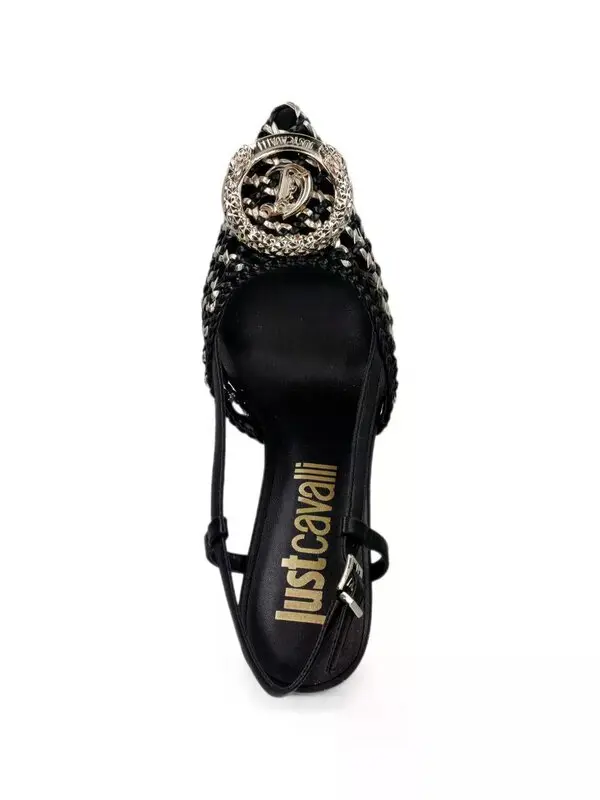 Just Cavalli Woven Logo-plaque Pumps
