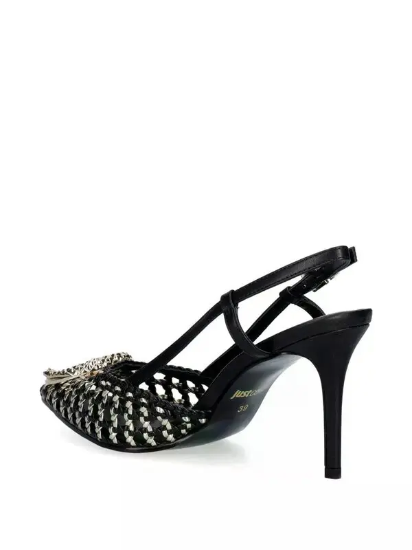 Just Cavalli Woven Logo-plaque Stiletto Pumps