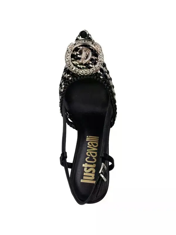 Just Cavalli Woven Logo-plaque Stiletto Pumps