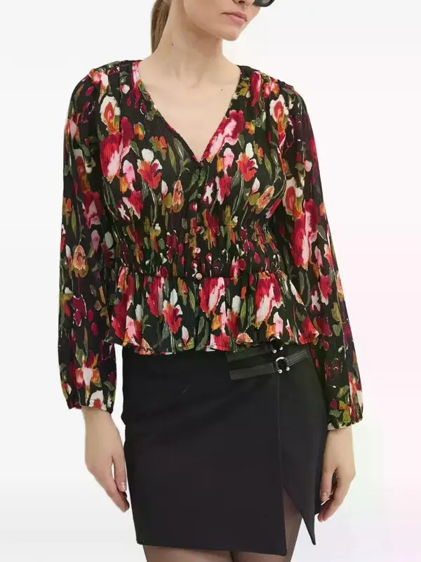 Desigual Floral V-neck Blouse