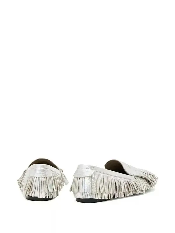 ALLSAINTS Sandy Fringe-detail Metallic Loafers
