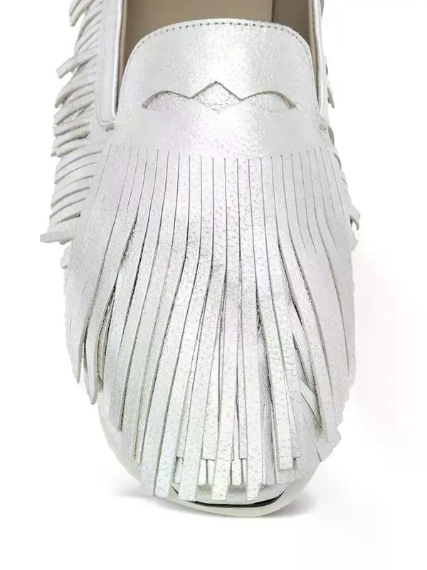 ALLSAINTS Sandy Fringe-detail Metallic Loafers