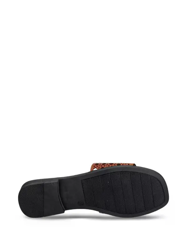 Just Cavalli Laser-cut Logo Plaque Flat Sandals - Brown