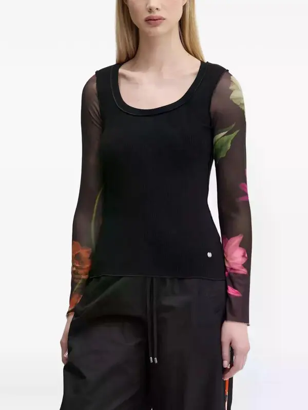 Desigual Floral-print Long-sleeve T-shirt