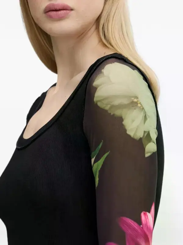 Desigual Floral-print Long-sleeve T-shirt