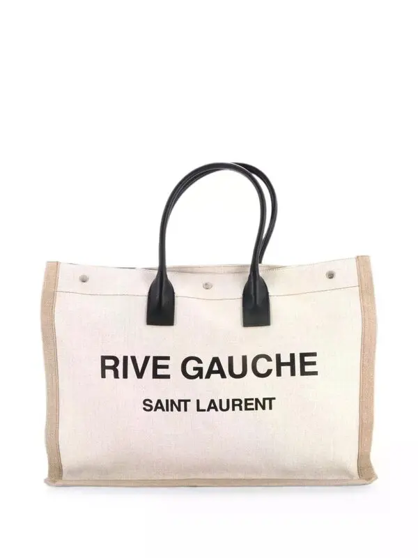 Saint Laurent Rive Gauche Shopper Canvas Large Tote Bag