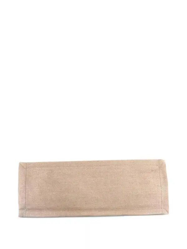 Saint Laurent Rive Gauche Canvas Large Tote Bag - Neutrals