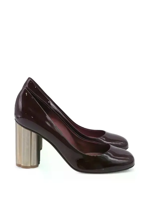 FERRAGAMO Lucca Block Heel Pumps - Red
