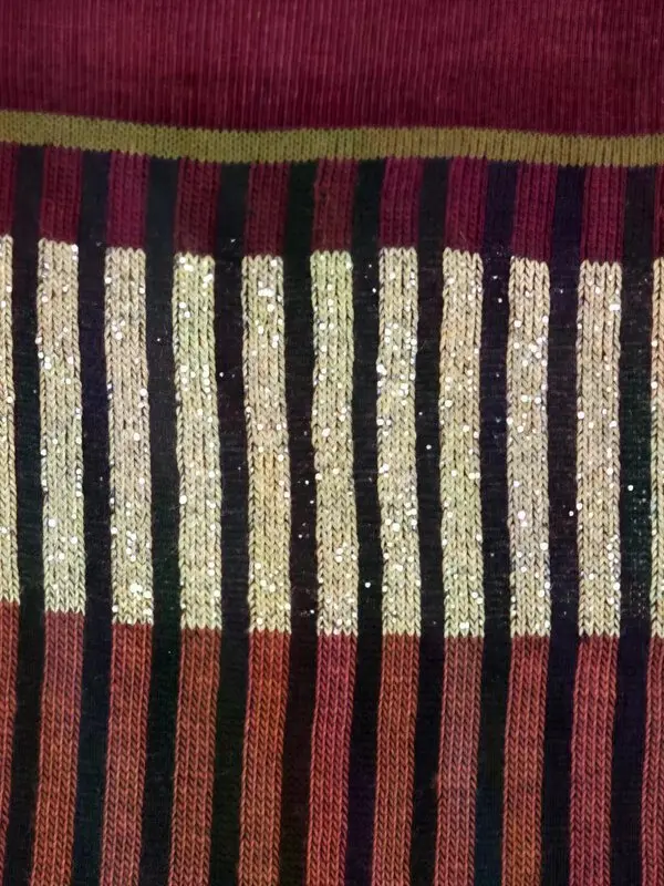 ARTURO Striped Glitter-effect Crew Socks